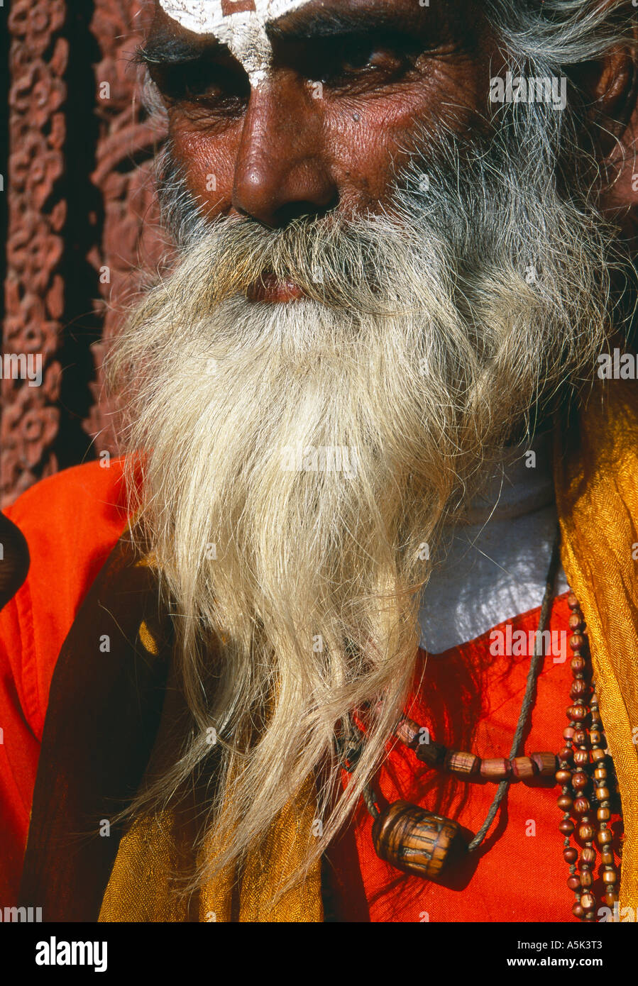 sadhu with beard Durbar Square Kathmandu Nepal Stock Photo - Alamy
