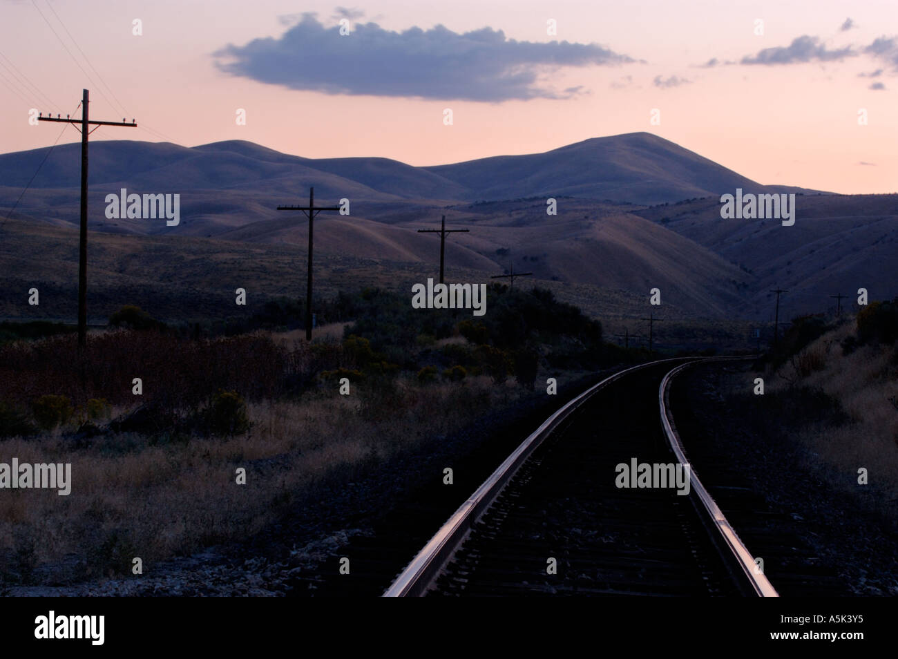 Railway telegraph poles hi-res stock photography and images - Alamy