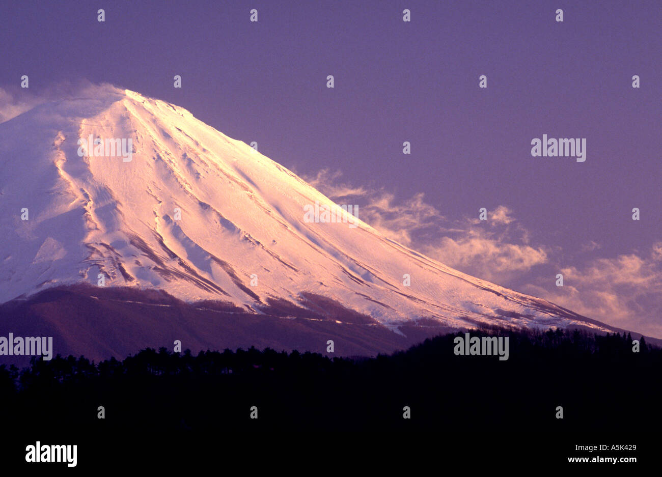 Mount Fuji at sunset Japan Stock Photo - Alamy
