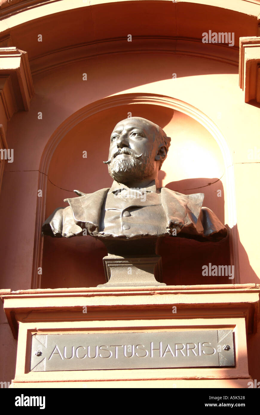 England London Theatre Royal Drury Lane statue of Augustus Harris Stock ...