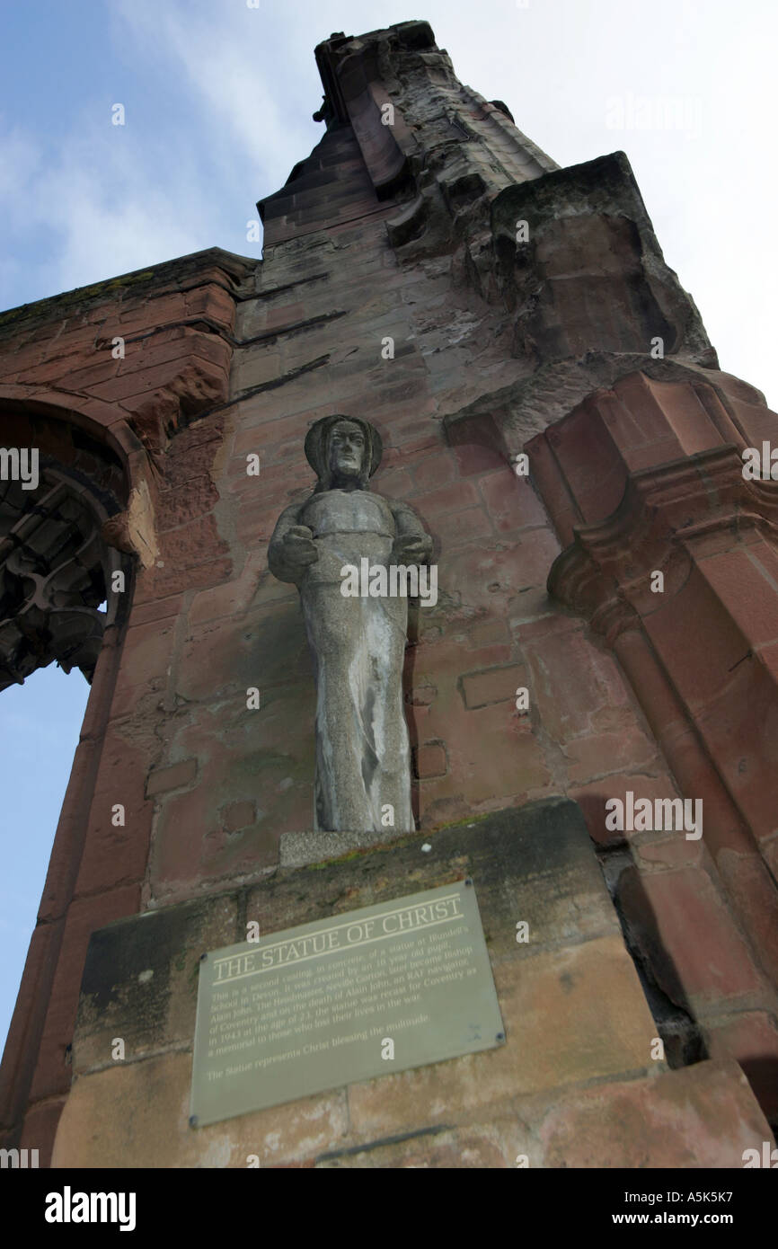 Statue of Christ in Coventry Cathedral by Alain John, who designed the ...