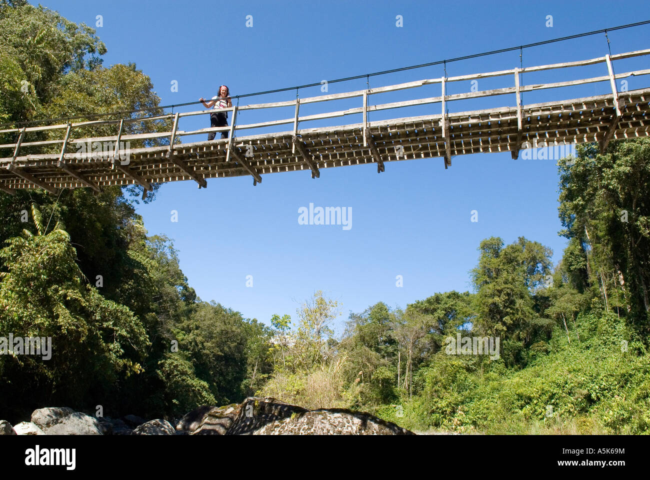 Suspension bridge, Kachin State, Myanmar Stock Photo - Alamy
