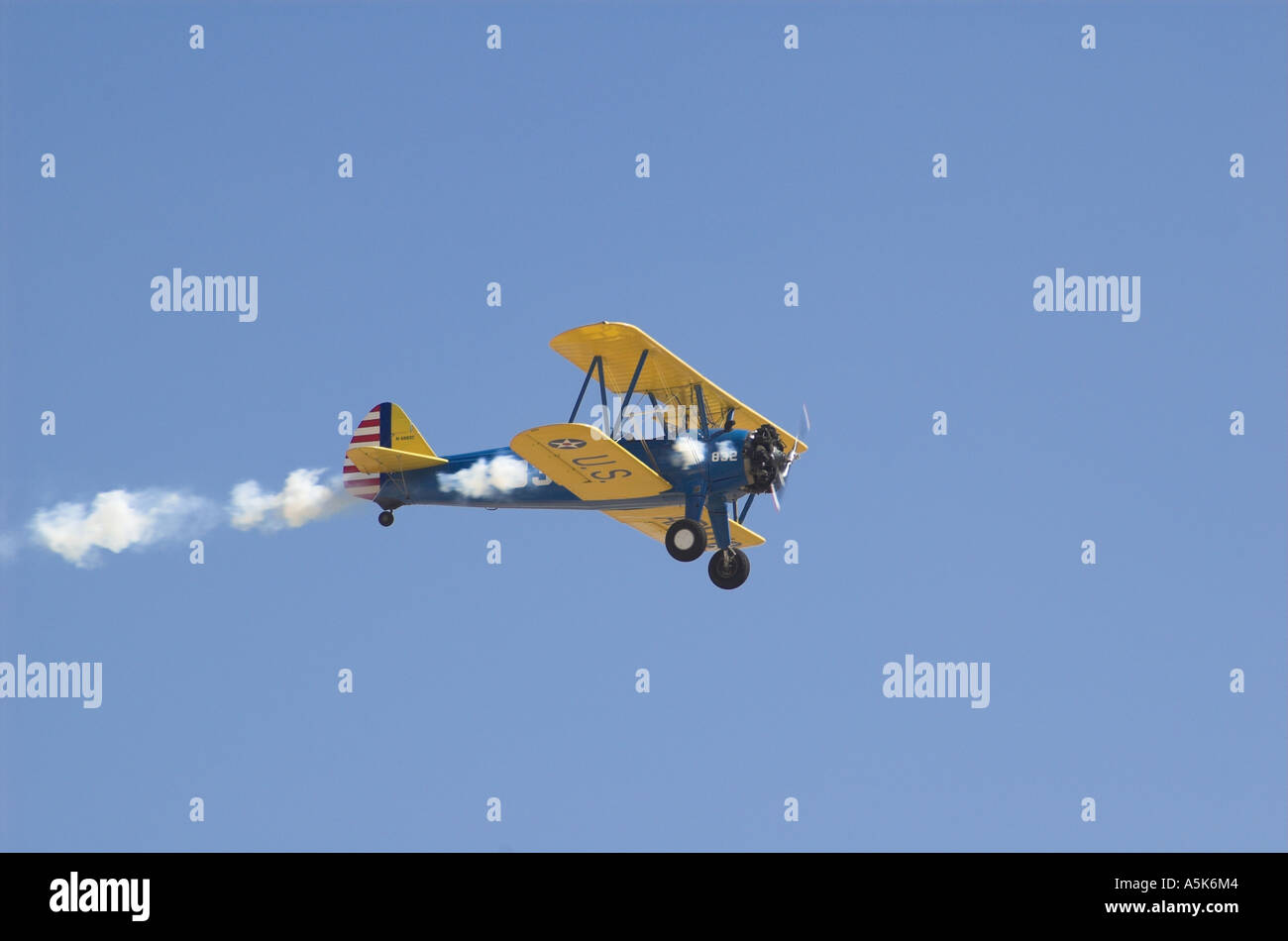 Stearman Biplane in Flight Stock Photo - Alamy