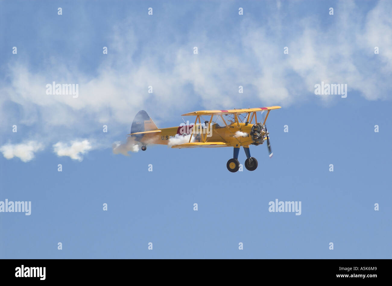 Stearman Biplane in Flight Stock Photo - Alamy