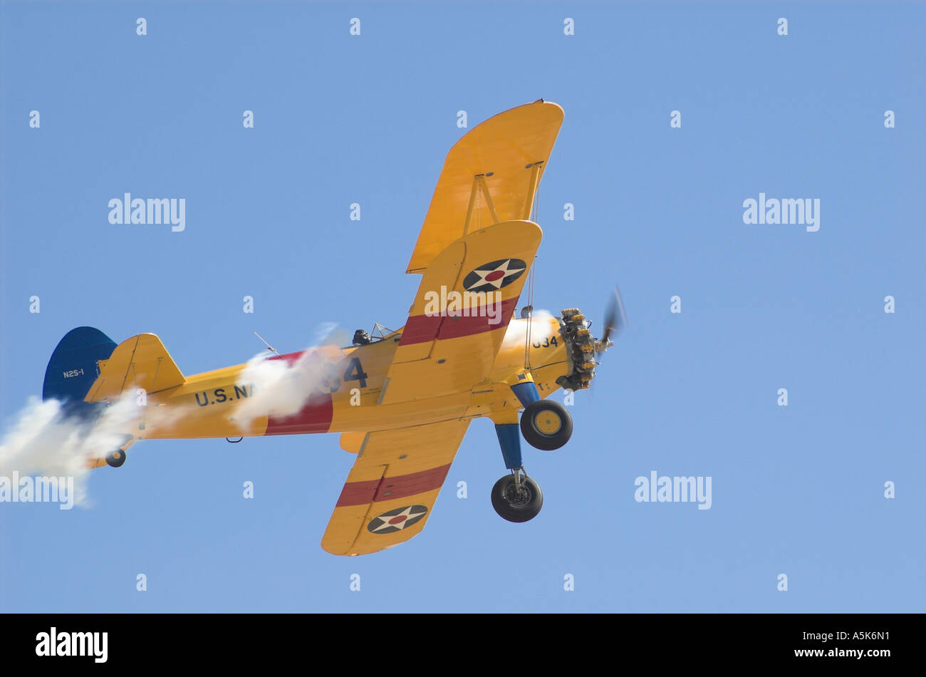 Stearman Biplane in Flight (U.S. Navy Version Stock Photo - Alamy