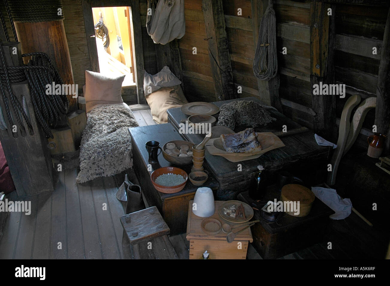 A Room on the "Mayflower II", Plymouth, Massachusetts Stock Photo - Alamy