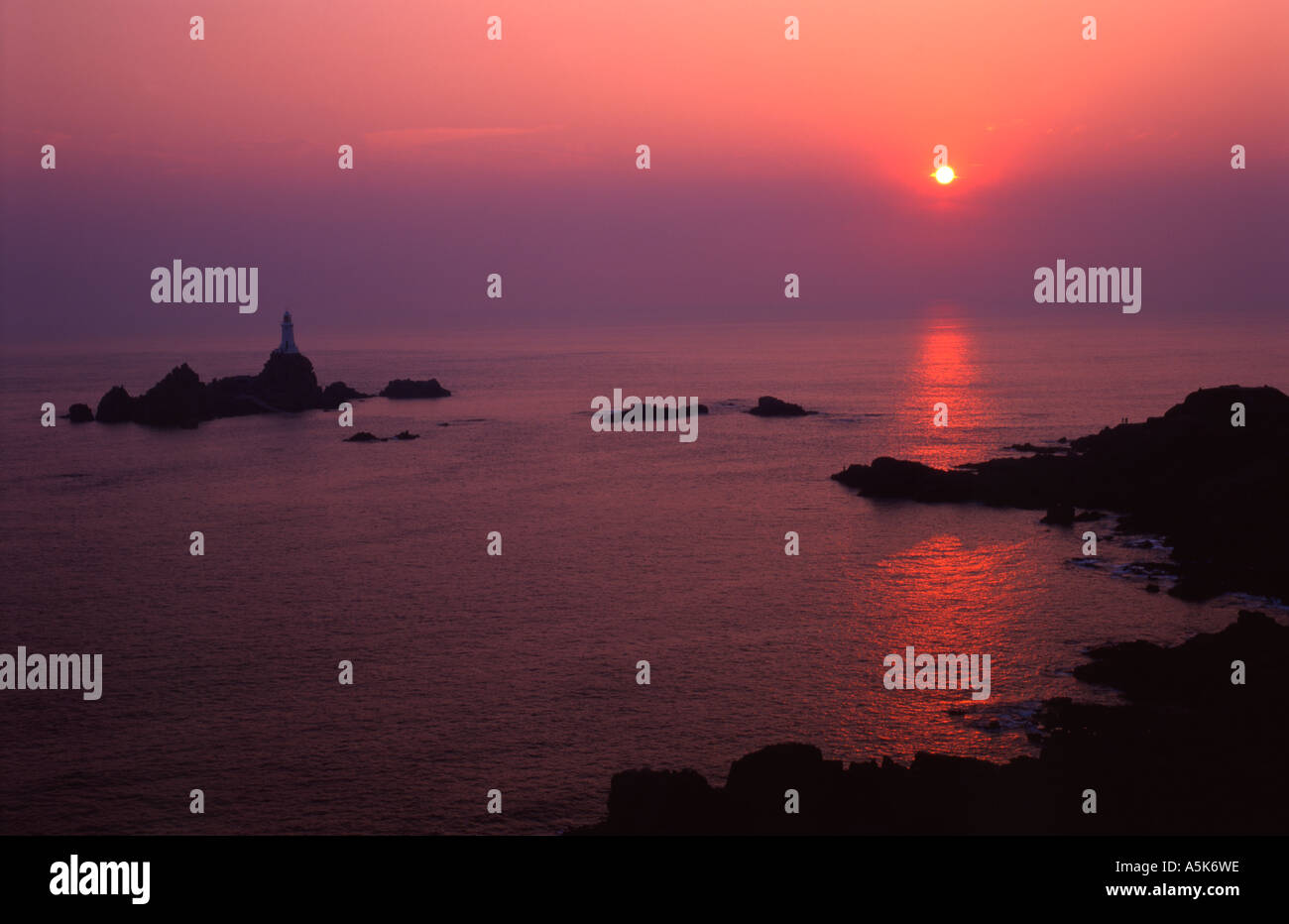 La Corbiere lighthouse in Jersey, Channel Islands Stock Photo - Alamy