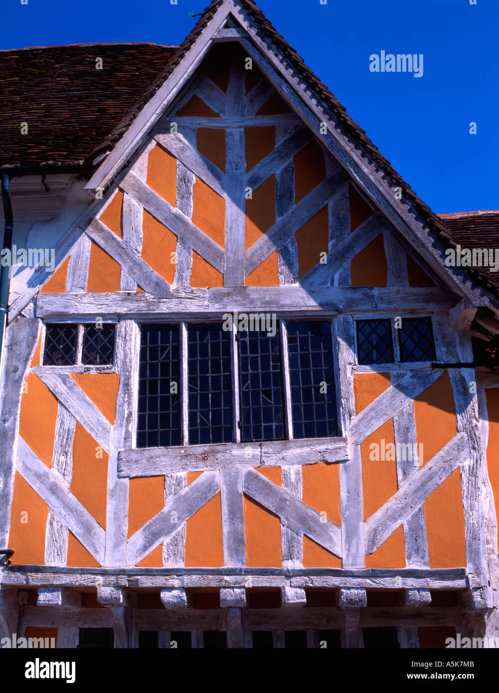 Details of tudor timber work on historic house in Lavenham, Suffolk ...