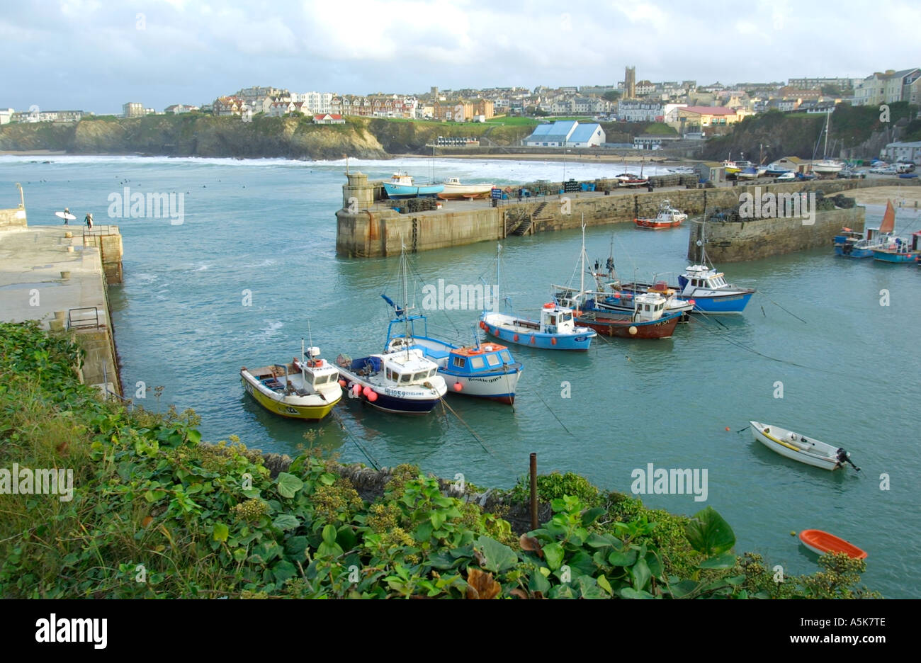 Old harbour newquay cornwall england hi-res stock photography and ...