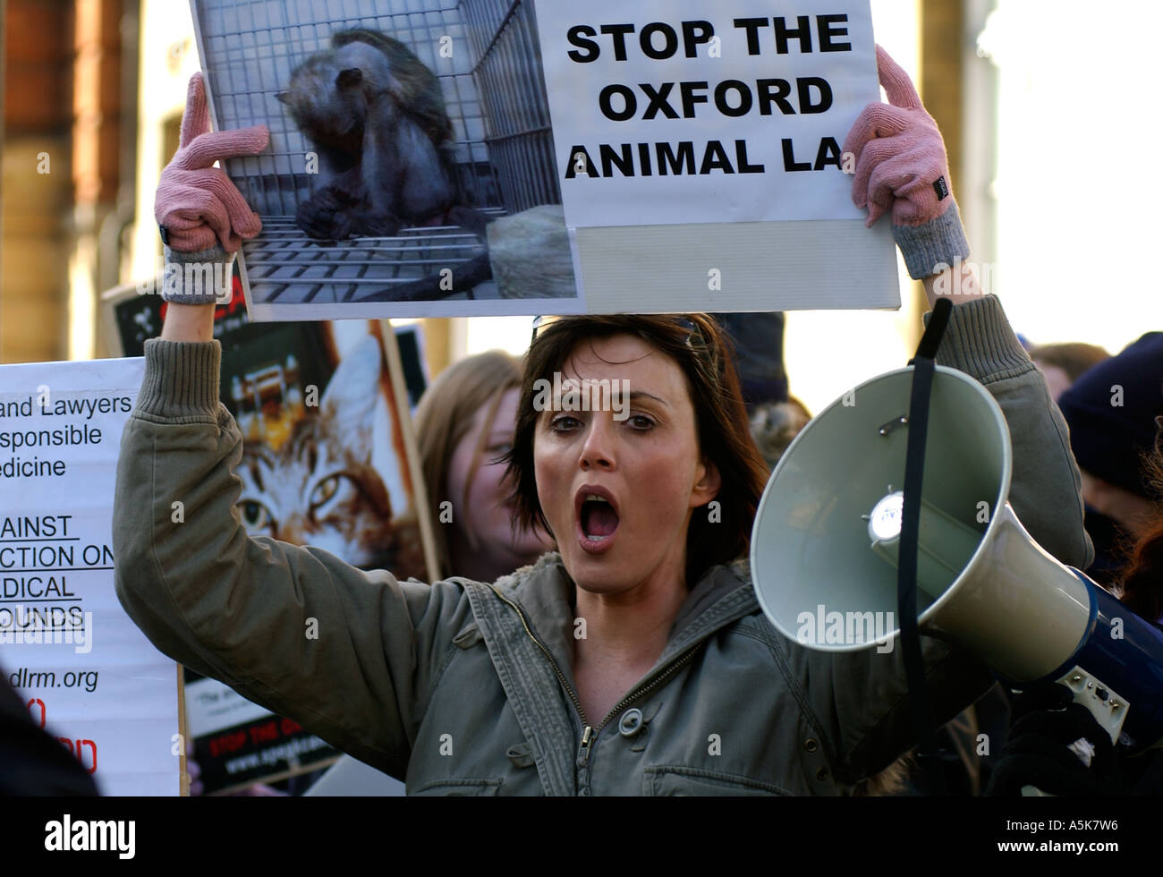 Animal rights protester at Oxford UK Stock Photo - Alamy