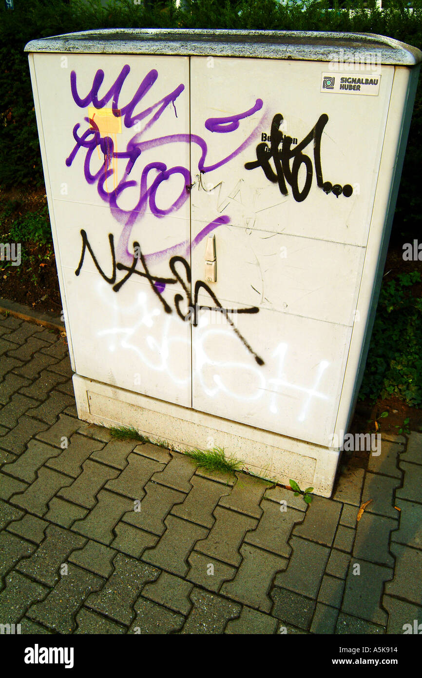 graffiti spraypaint criminal damage Stock Photo - Alamy