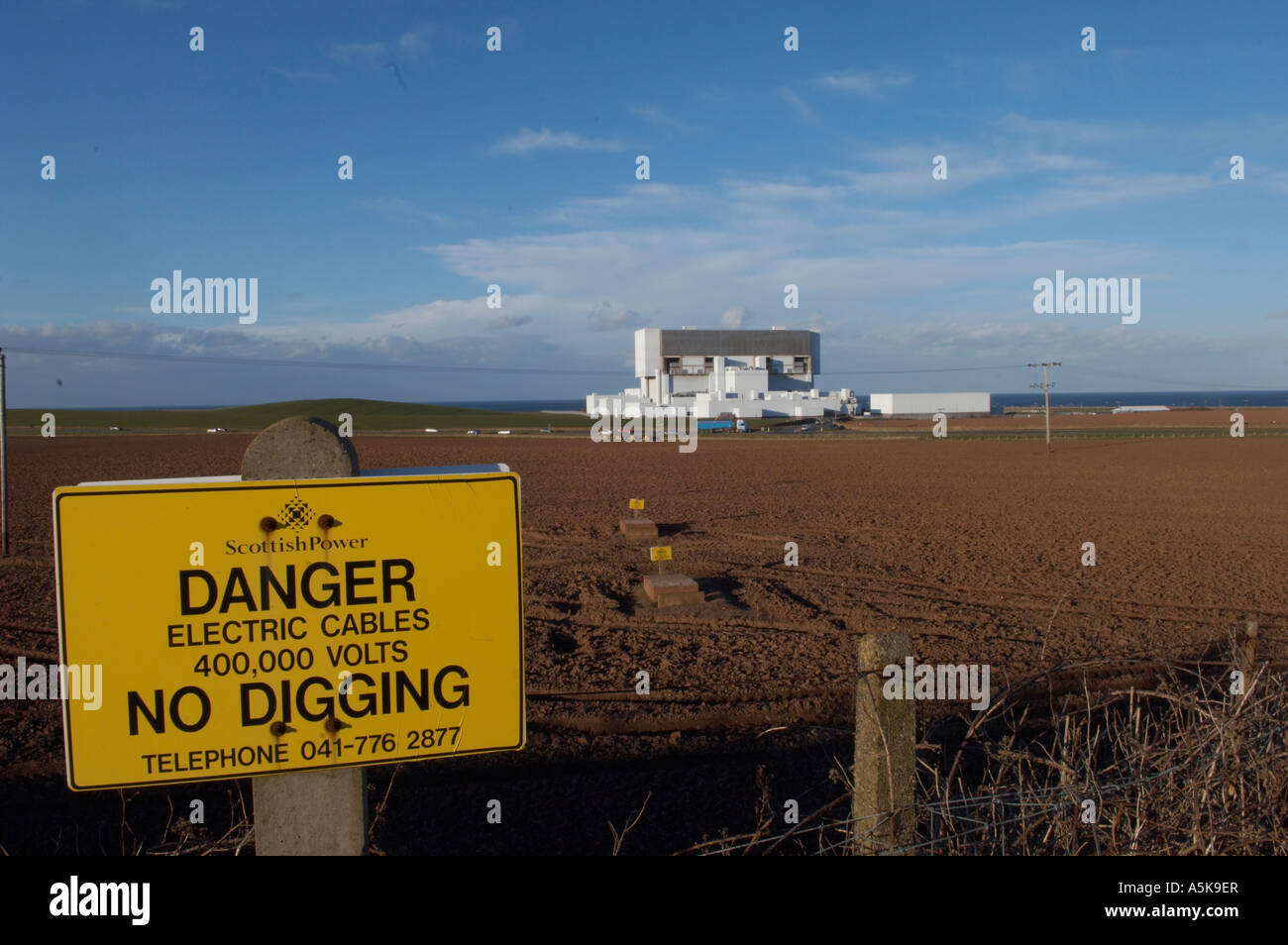 No digging sign near Torness nuclear power station, East Lothian ...