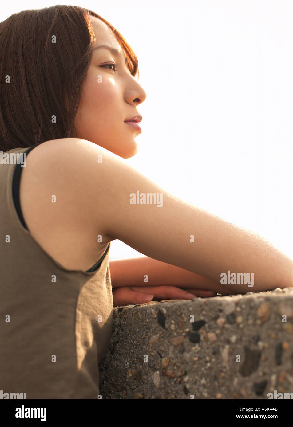 Side view meditative young hi-res stock photography and images - Alamy