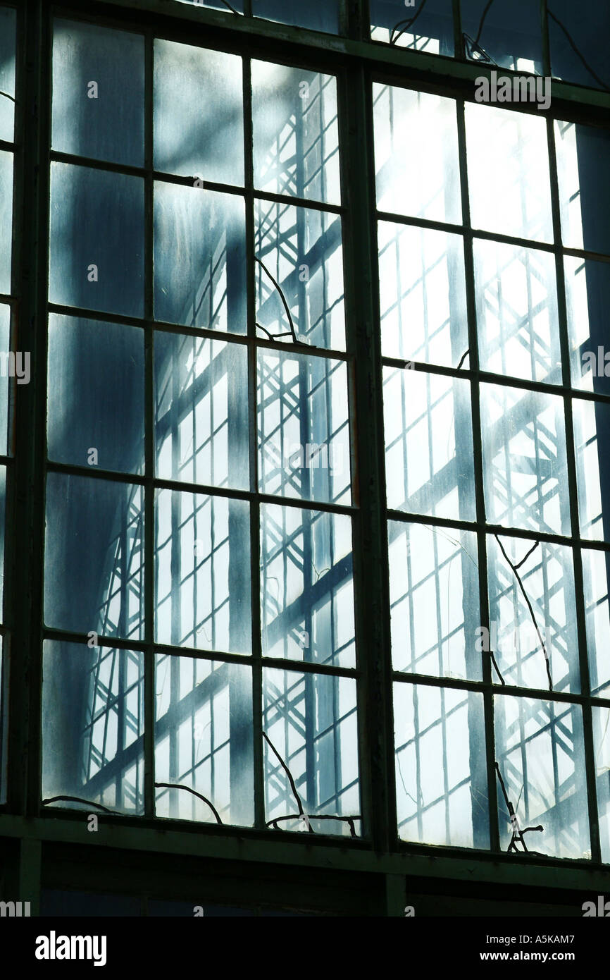 Big window of an old industrial plant Stock Photo - Alamy