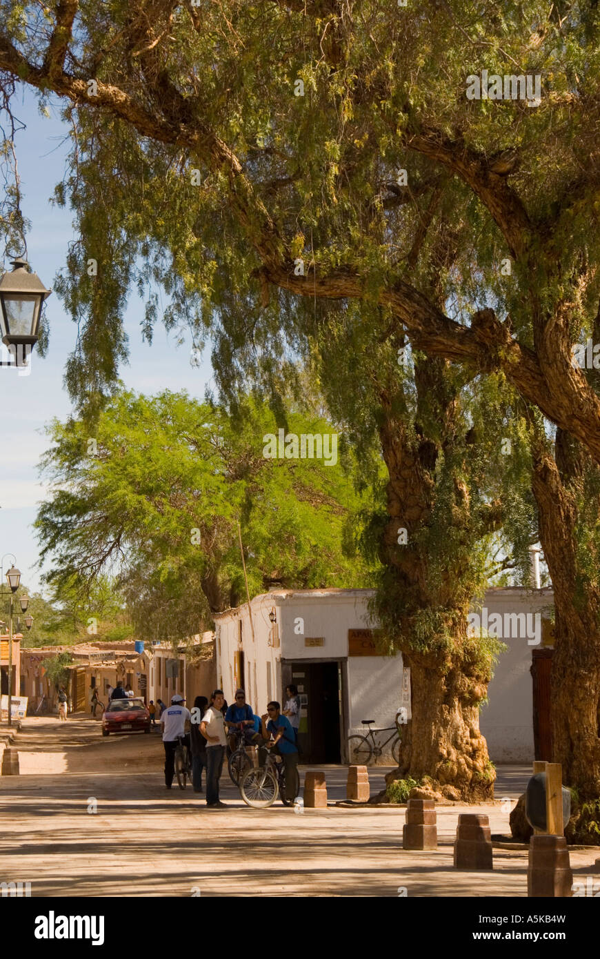 Chile San Pedro de Atacama town scenic landscape street Stock Photo - Alamy