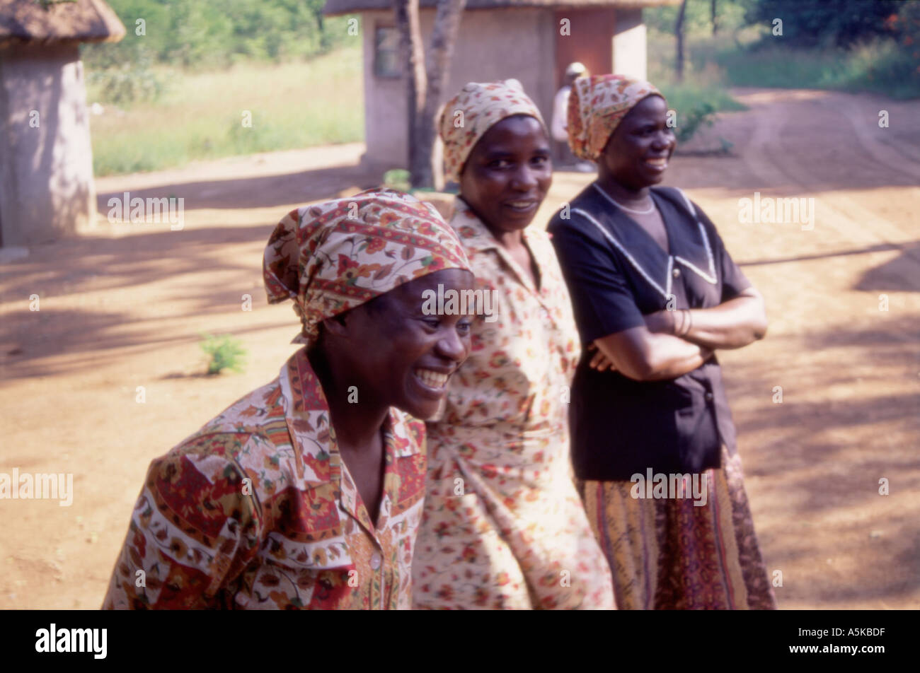 3 African ladies in a small village Zimbabwe Africa Stock Photo - Alamy