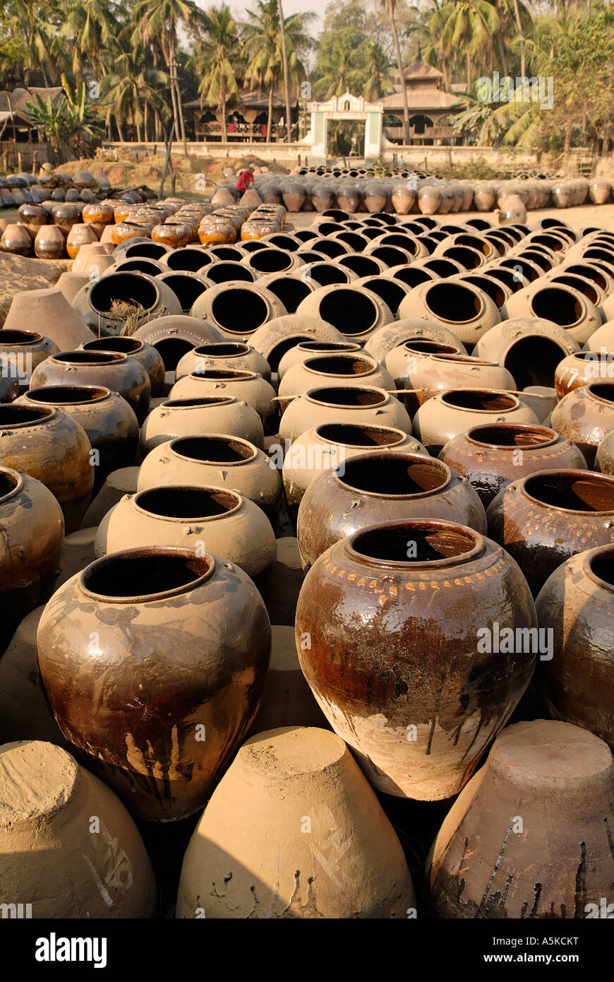 Storage place for Martarban pots, Kyauk Myaung, Myanmar Stock Photo - Alamy