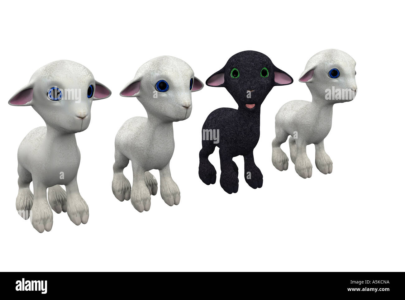 Black sheep as symbol for outsider, swindler, tax sinner etc Stock ...