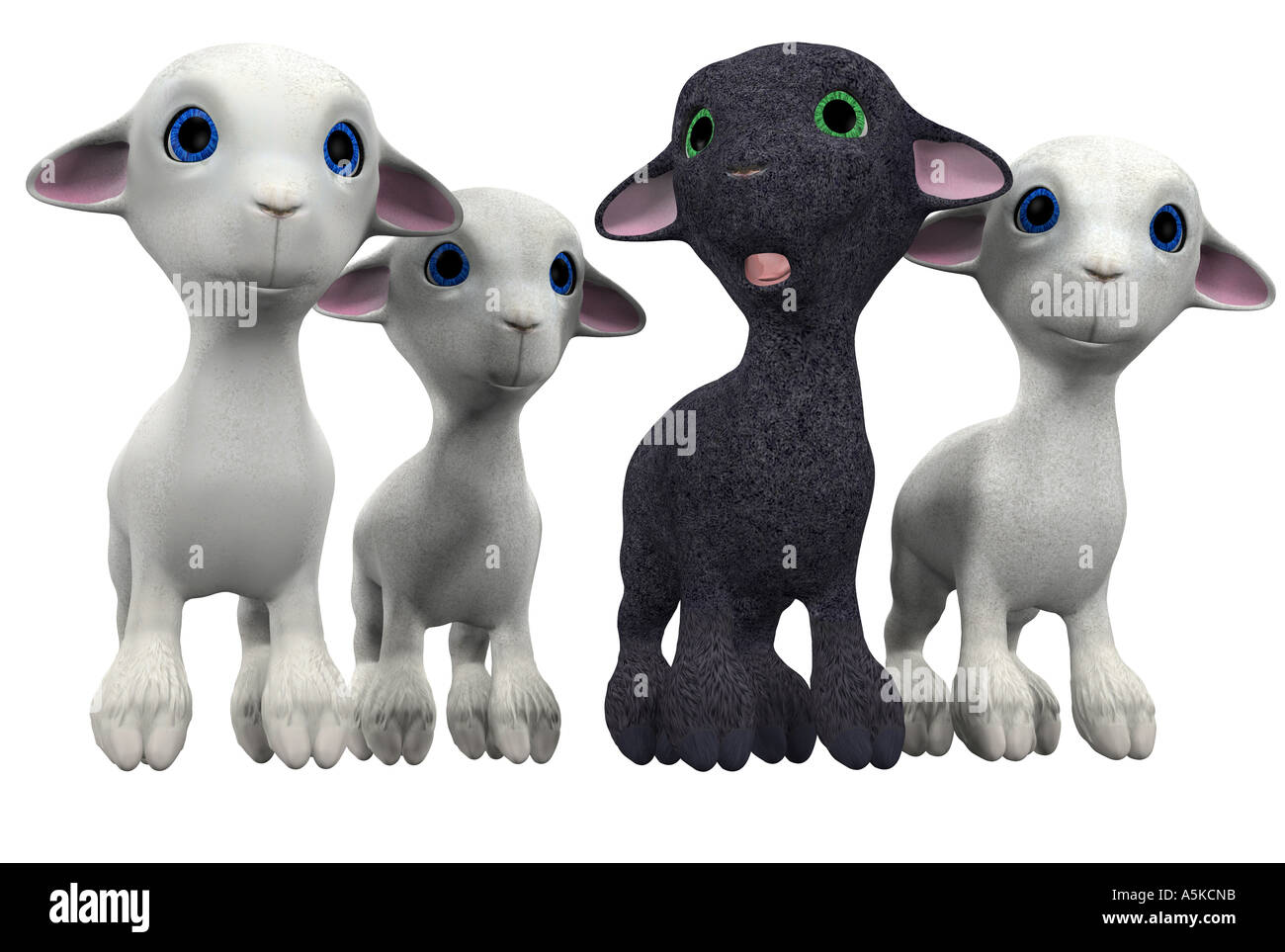 Black sheep as symbol for outsider, swindler, tax sinner etc Stock ...