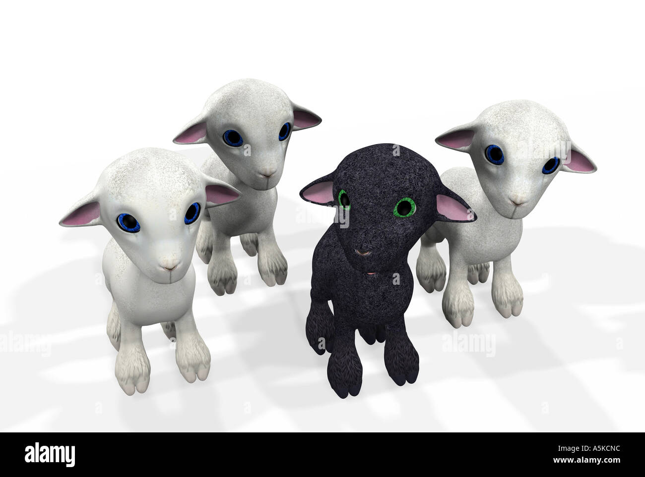 Black sheep as symbol for outsider, swindler, tax sinner etc Stock ...