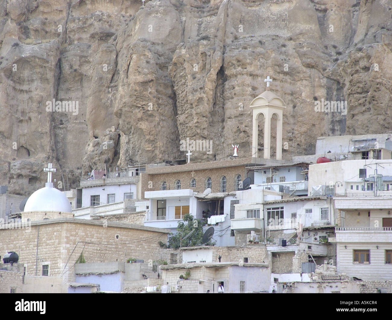 Malula is one of the most famous villages in Syria. At the rock slopes ...