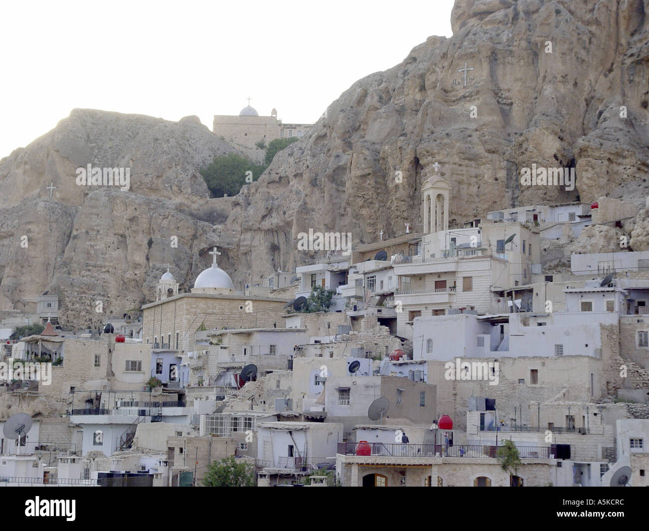 Malula is one of the most famous villages in Syria. At the rock slopes ...