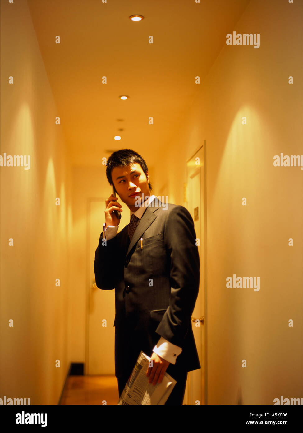 Businessman answering hi-res stock photography and images - Alamy