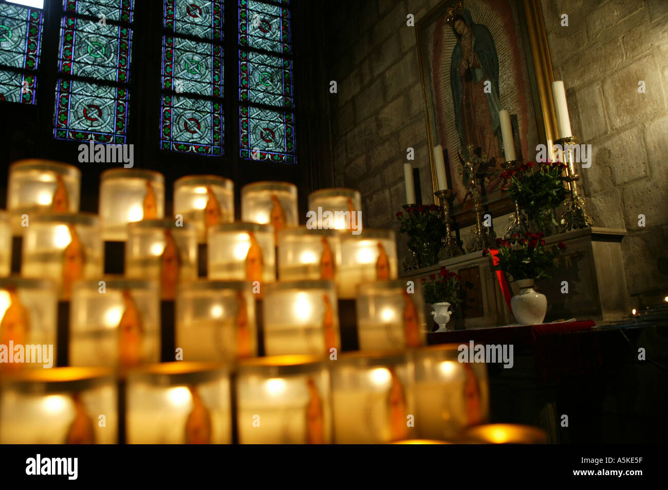Paris prayer candles 4 Stock Photo - Alamy