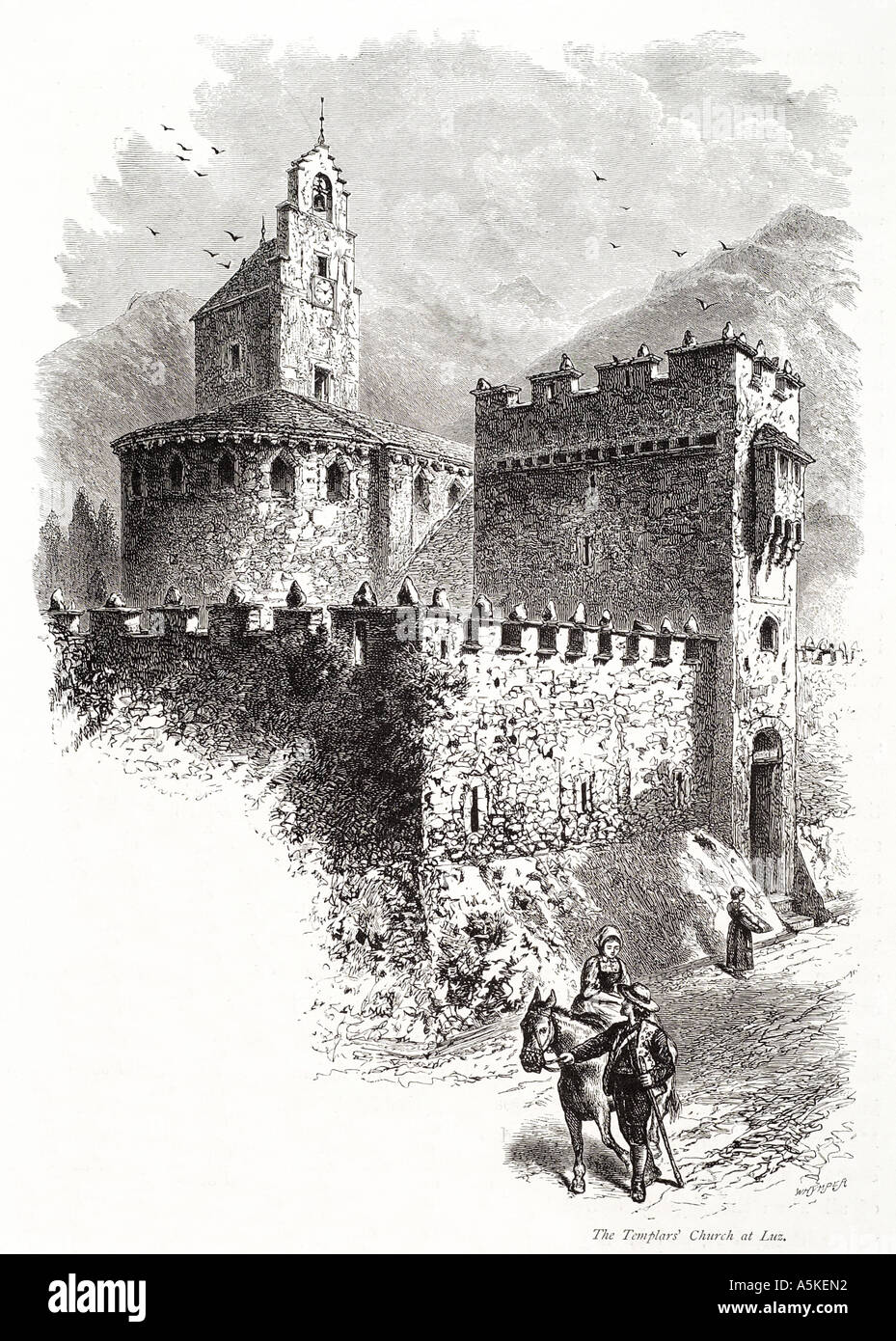 templar church luz st saint andre sauveur fort fortified Midi Pyrénées ...