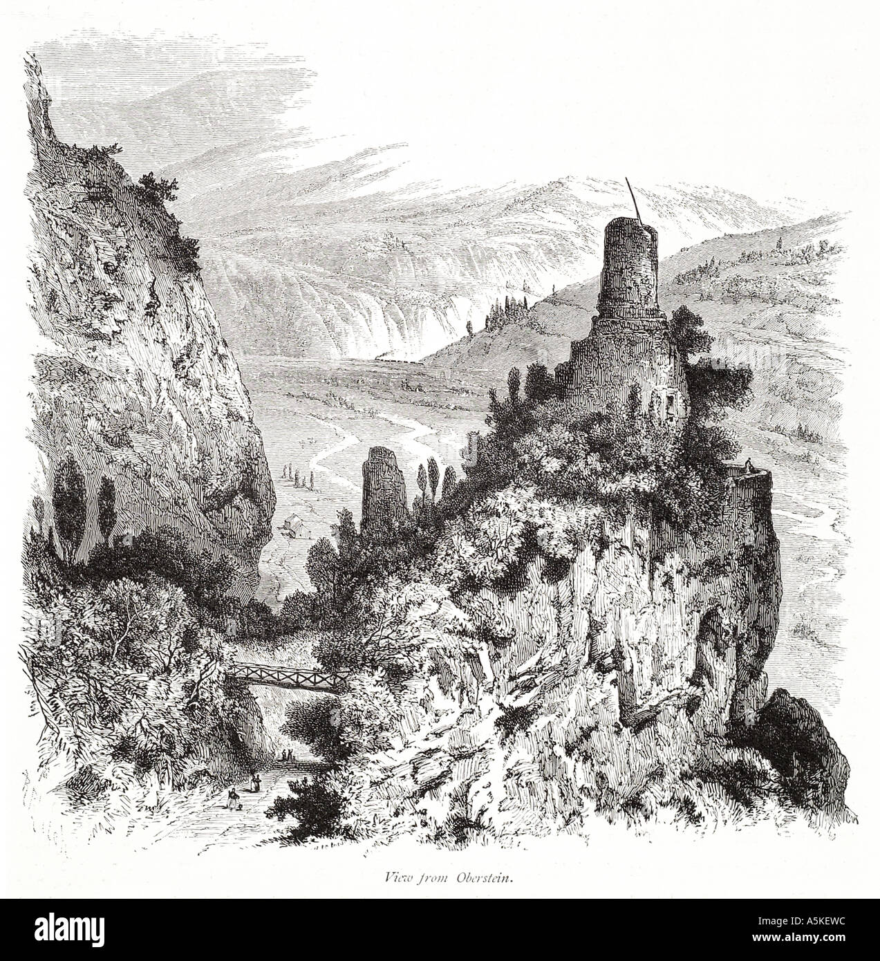 Idar Oberstein rock Rhineland river Rhine Palatinate Germany ...