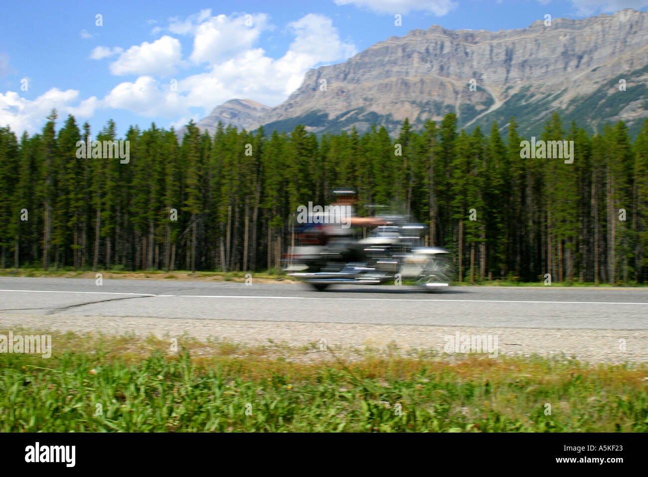Horizontal Going for a motorcycle ride in the Canadian Rockies Stock ...