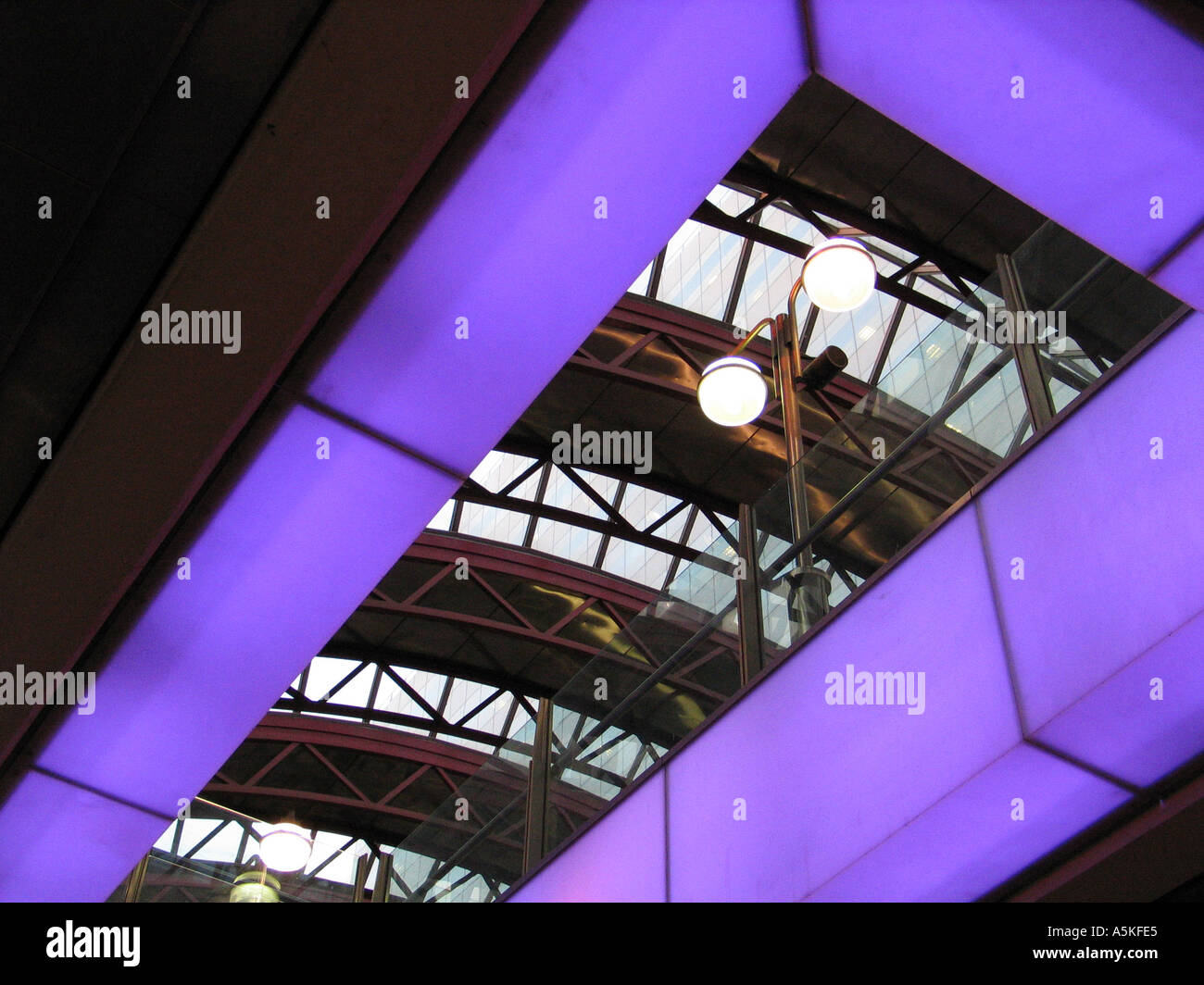 Canary Wharf DLR lights 2 Stock Photo - Alamy