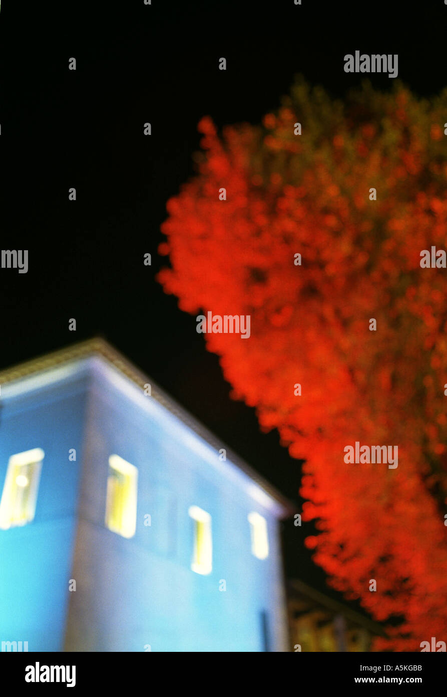 Building lit blue spotlights night hi-res stock photography and images ...