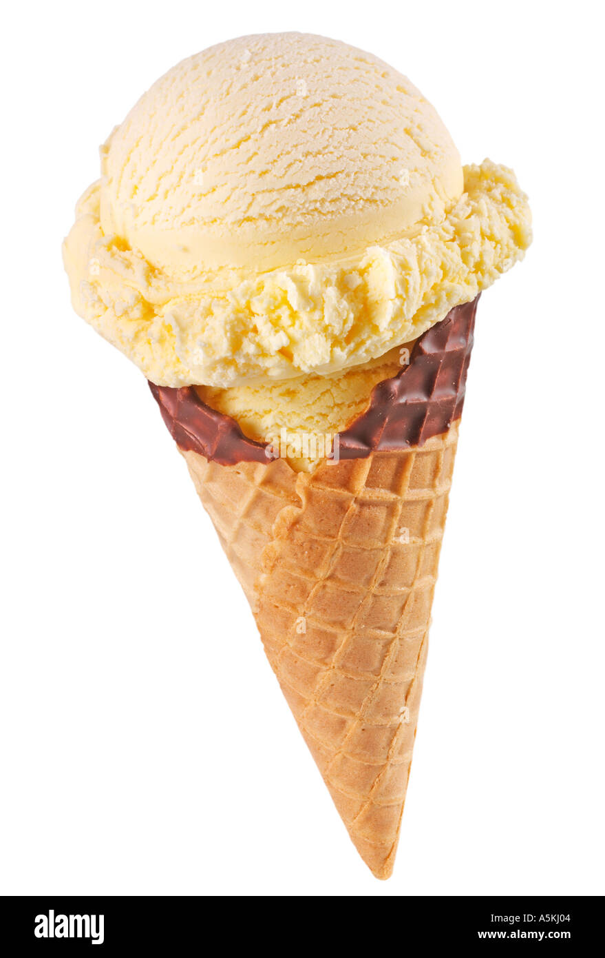 VANILLA ICE CREAM IN CONE Stock Photo - Alamy
