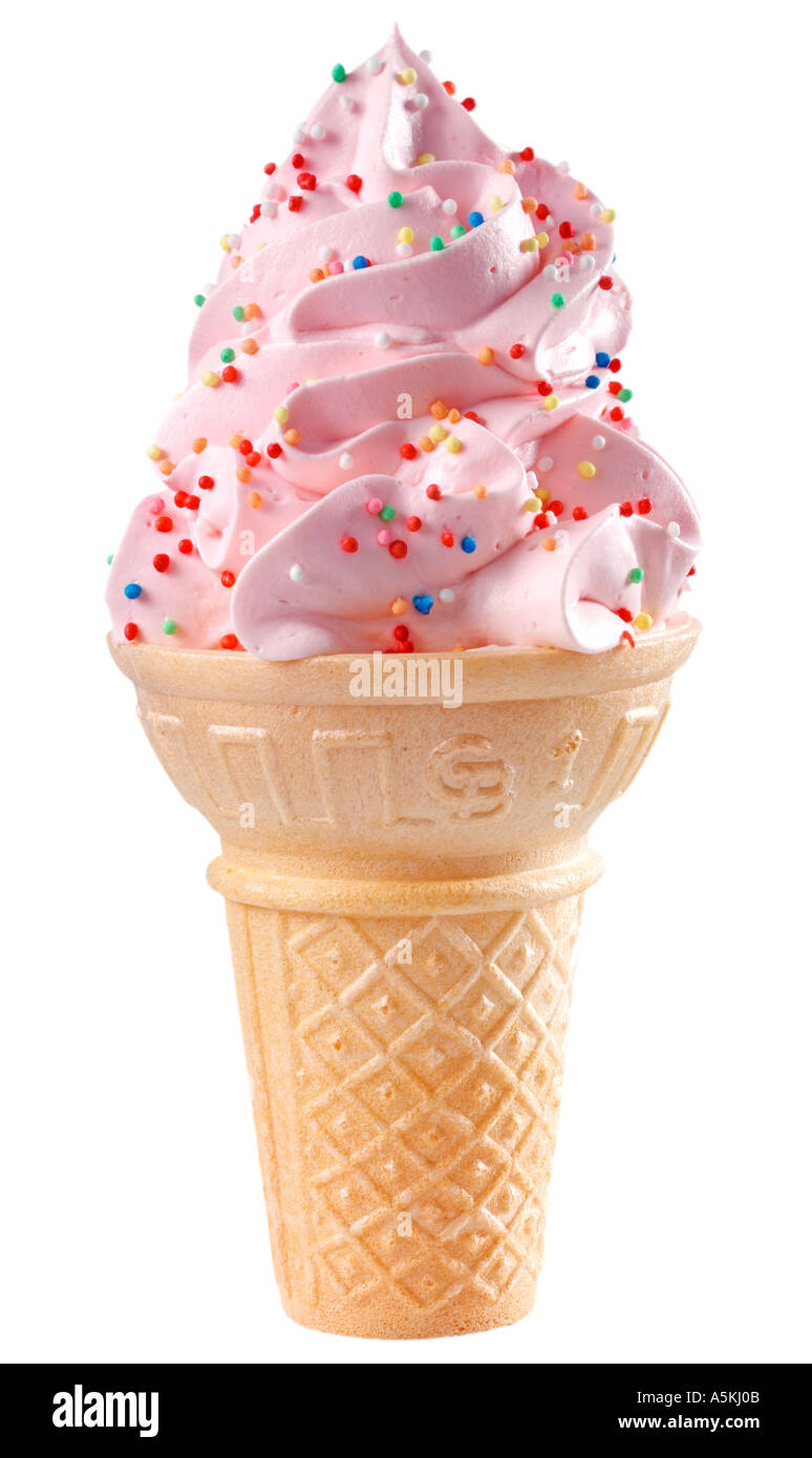 STRAWBERRY ICE CREAM CONE Stock Photo - Alamy