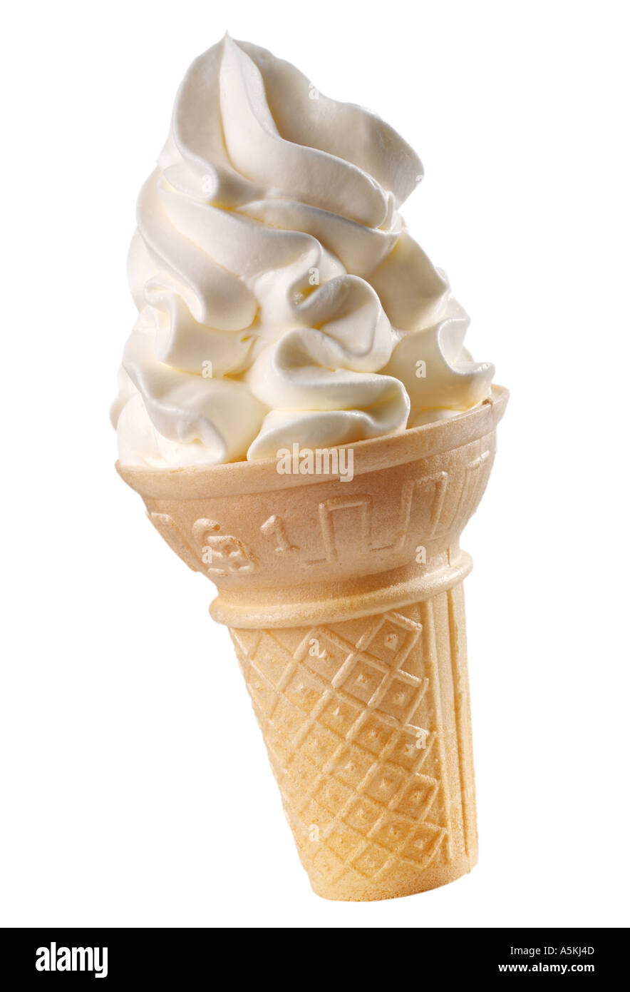 VANILLA ICE CREAM IN CONE Stock Photo - Alamy