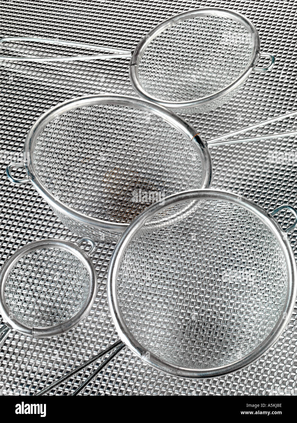 ASSORTED METAL SIEVES Stock Photo - Alamy