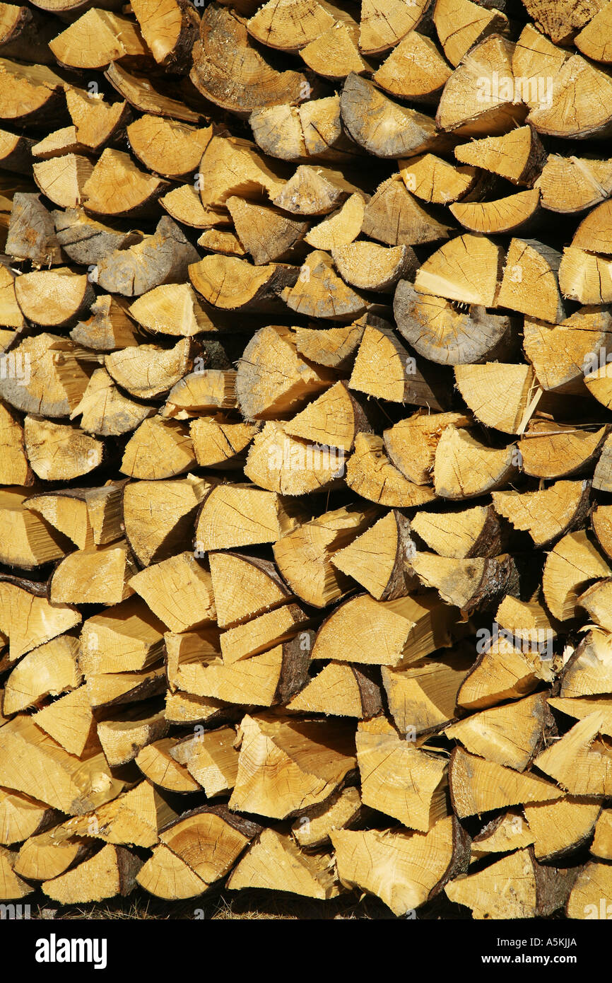 Piled wood to build a fire woodpiles chopped wood Stock Photo - Alamy
