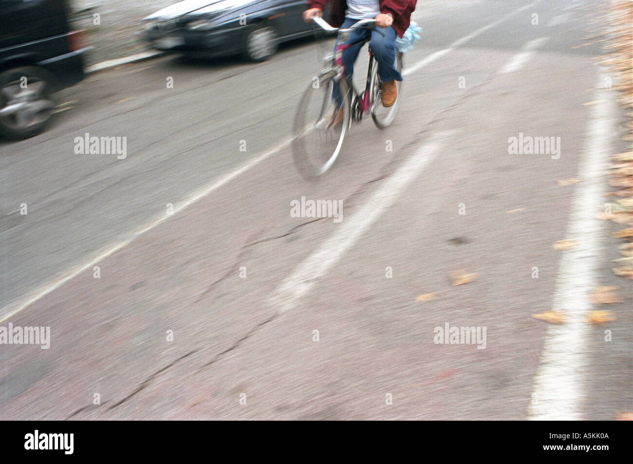 man cycling on cycle path Stock Photo - Alamy
