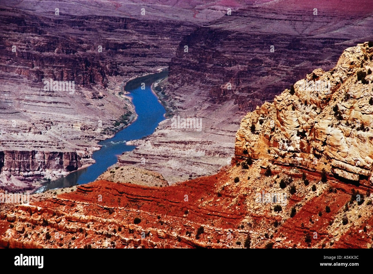 The Colorado River winding through the Grand Canyon National Park 1997 ...