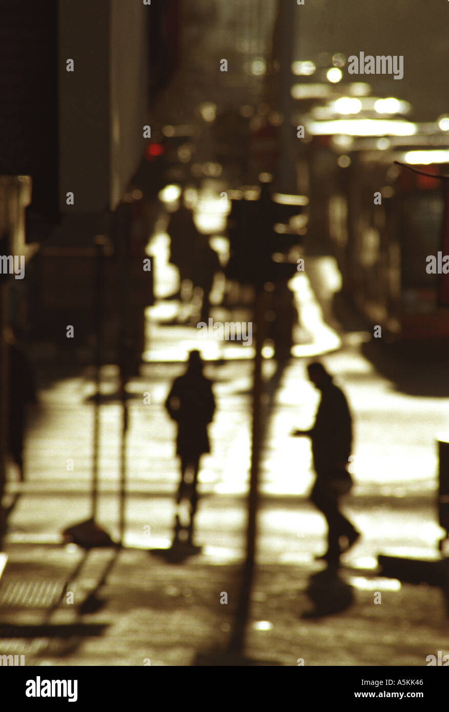 people walking city street scene abstract Stock Photo - Alamy