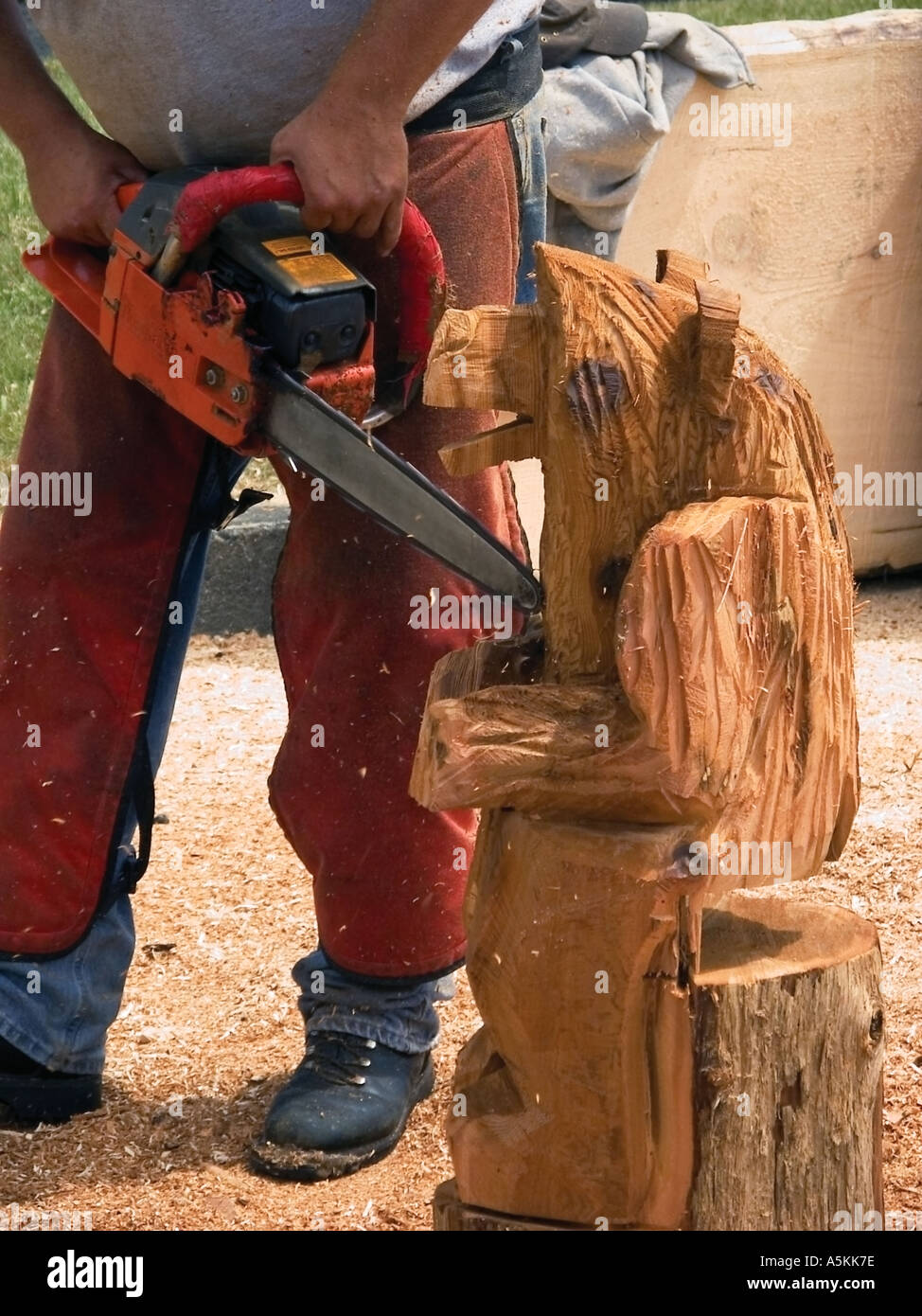 Wood carving contest Ocean Shores Washington State USA 2004 Stock Photo ...