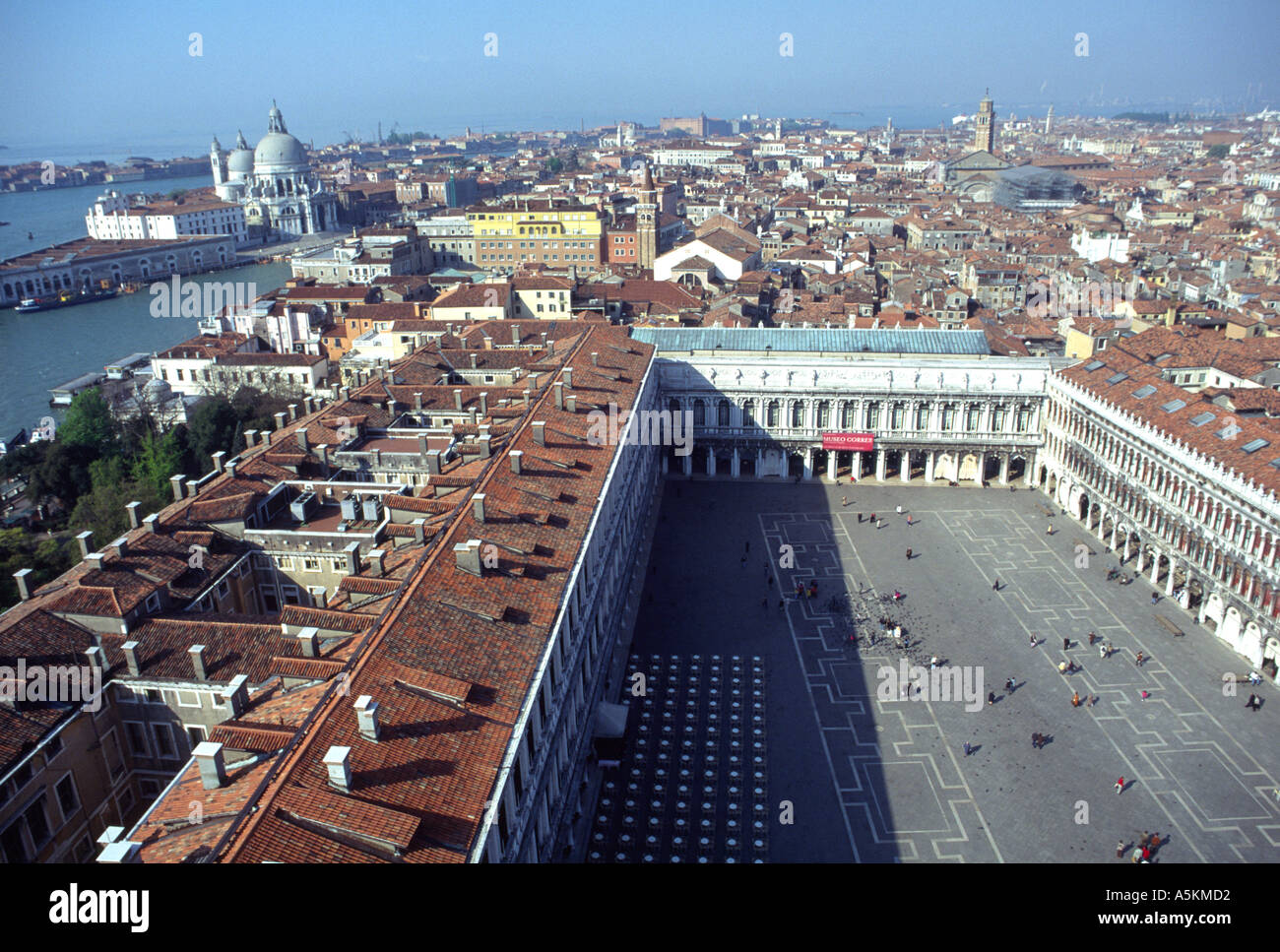 Birds eye view over St Marks Square and the Lagoon Venice Italy Stock ...