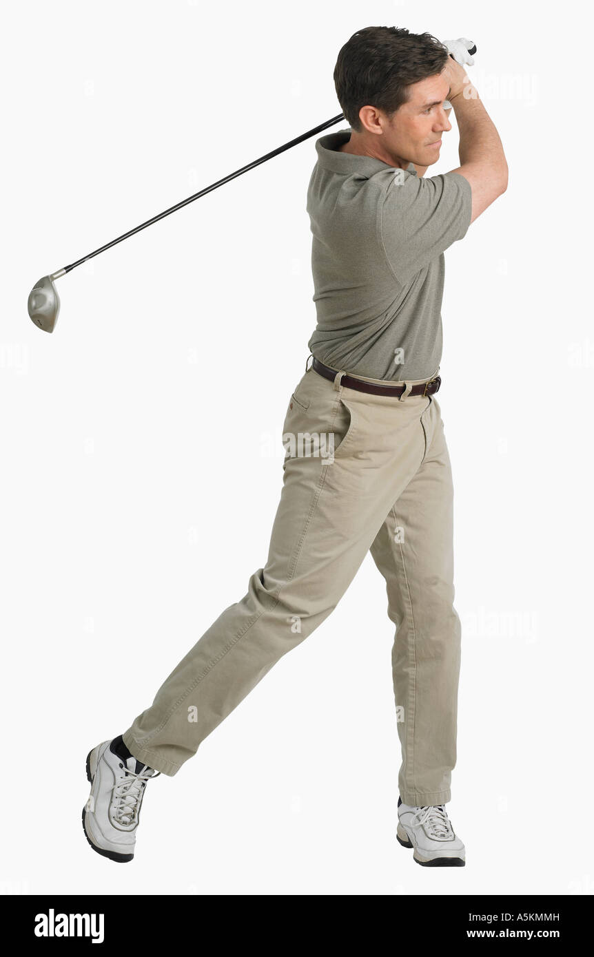 Watching his golf shot hi-res stock photography and images - Alamy