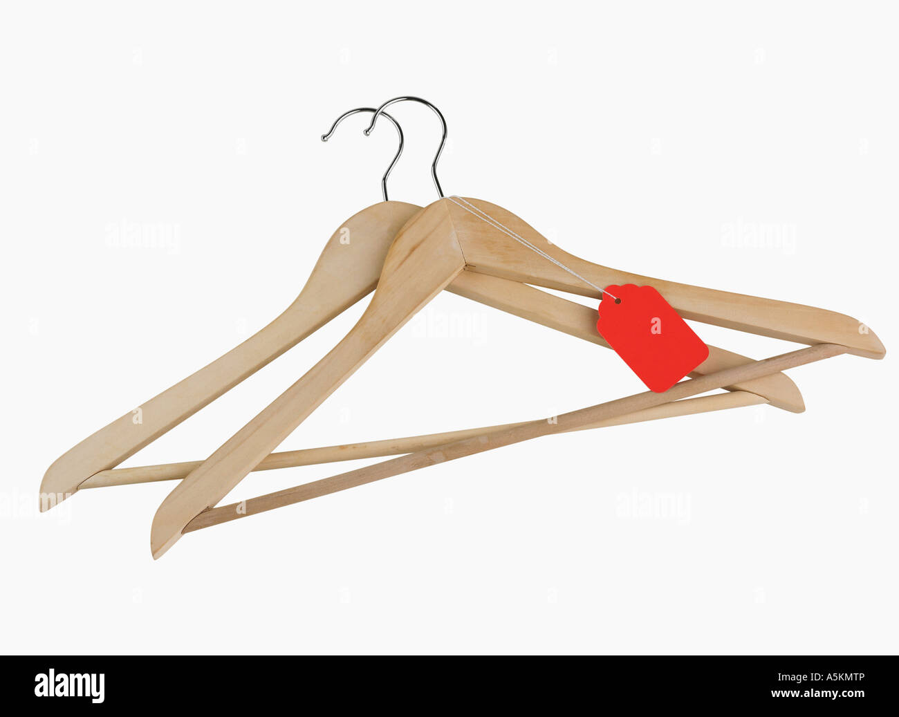 Studio shot of wooden hangers Stock Photo - Alamy