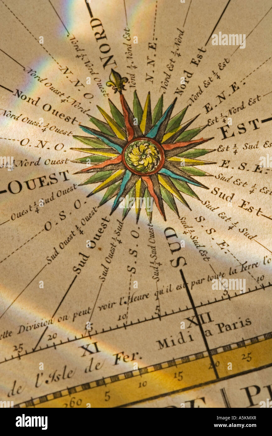 Compass On French Map High Resolution Stock Photography and Images - Alamy