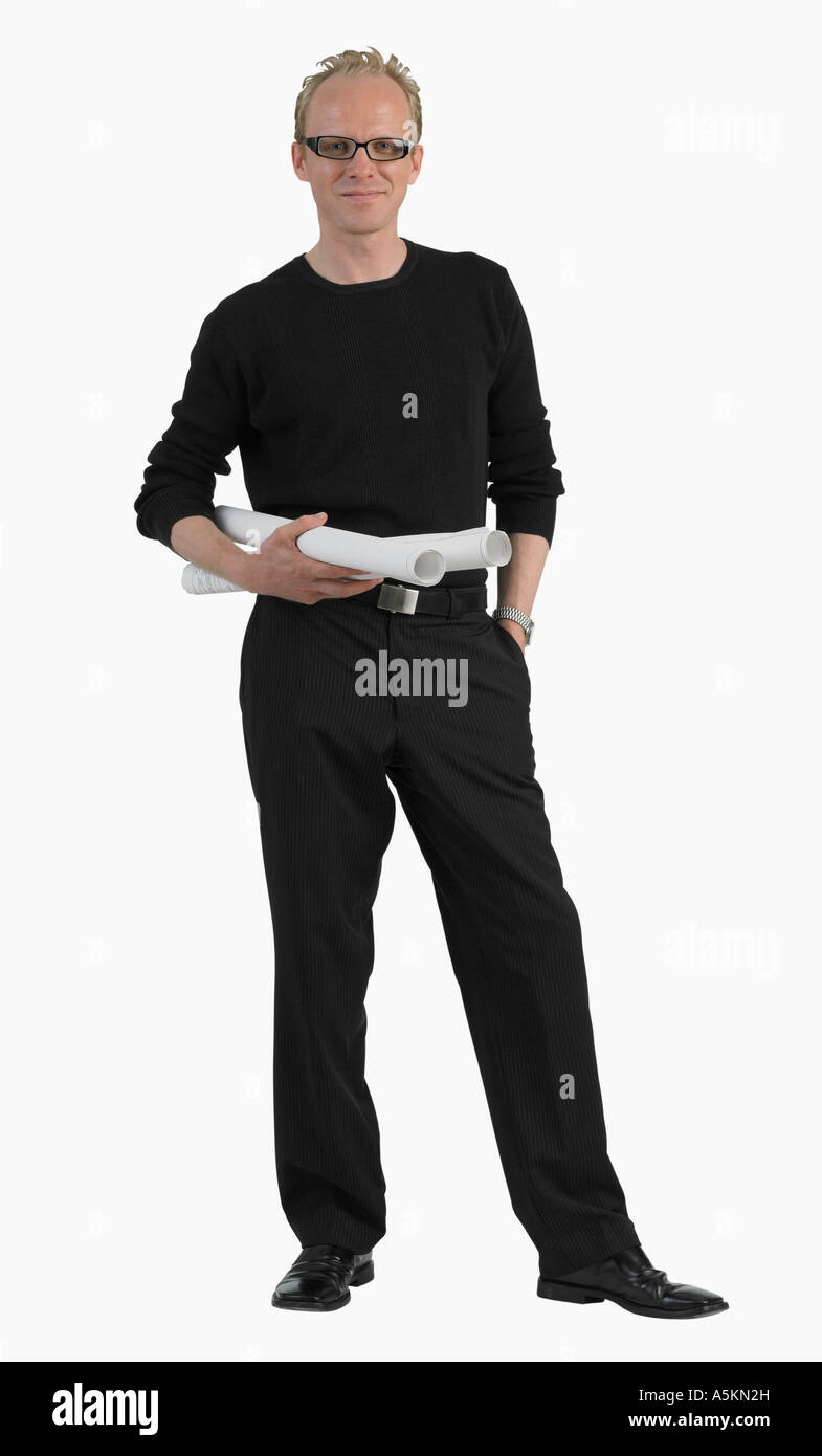 Men blueprints in hand hi-res stock photography and images - Alamy