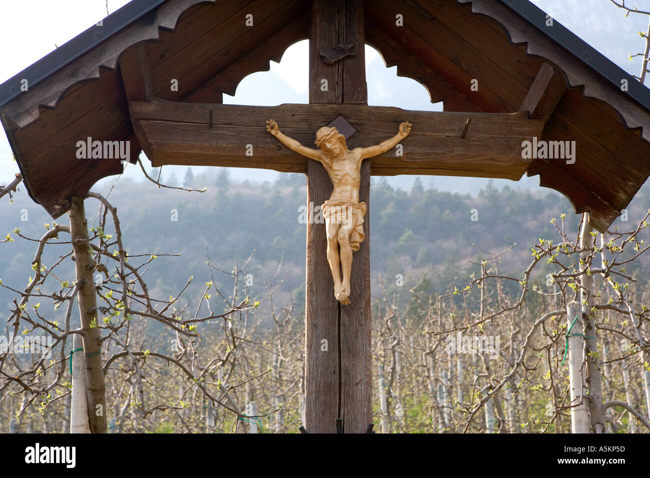 Roadside crucifix near Bolzano Alto Adige Italy Stock Photo - Alamy