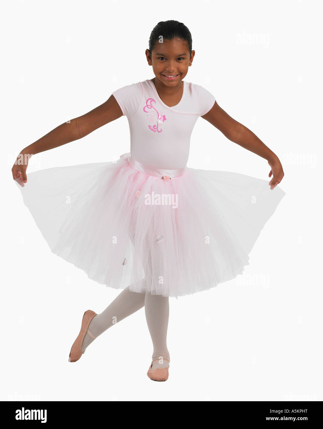 Studio shot of girl practicing ballet Stock Photo - Alamy