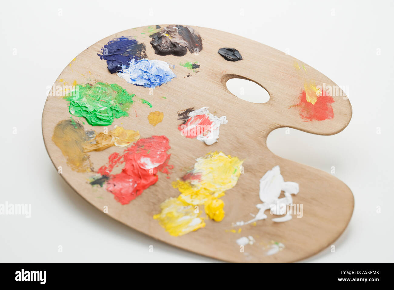 Studio shot of artist s palette with paint Stock Photo - Alamy